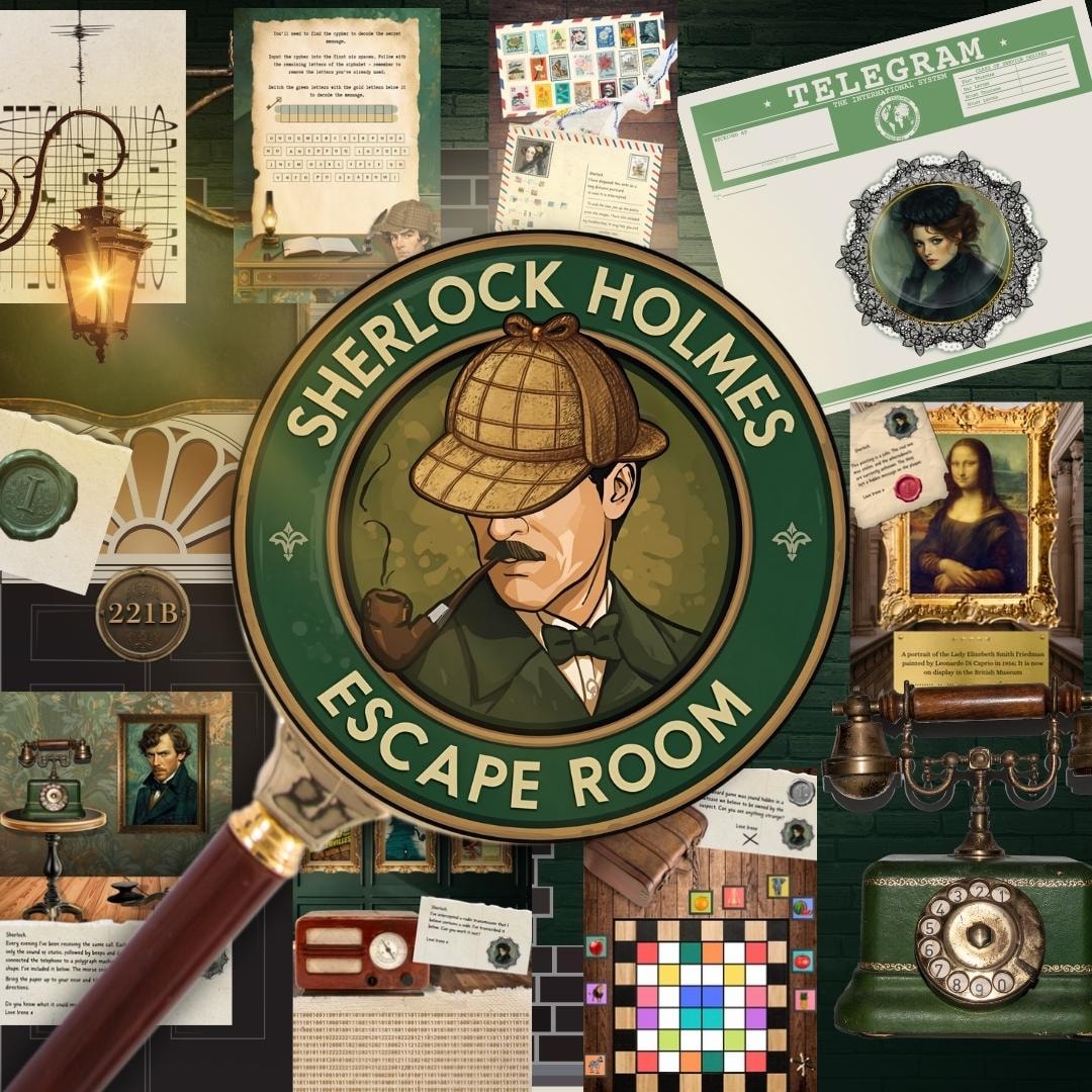 Sherlock Holmes Escape Room, Printable Kit, Date Night Gift, Birthday ...