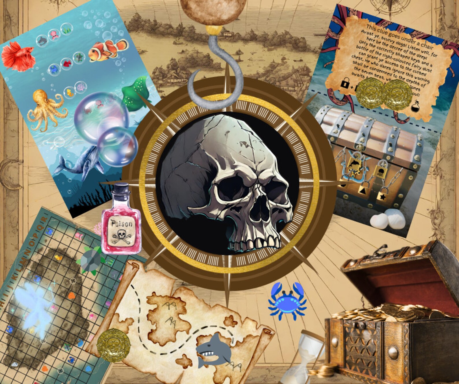Pirate Escape Room Puzzle, Pirate Birthday Party Treasure Hunt ...