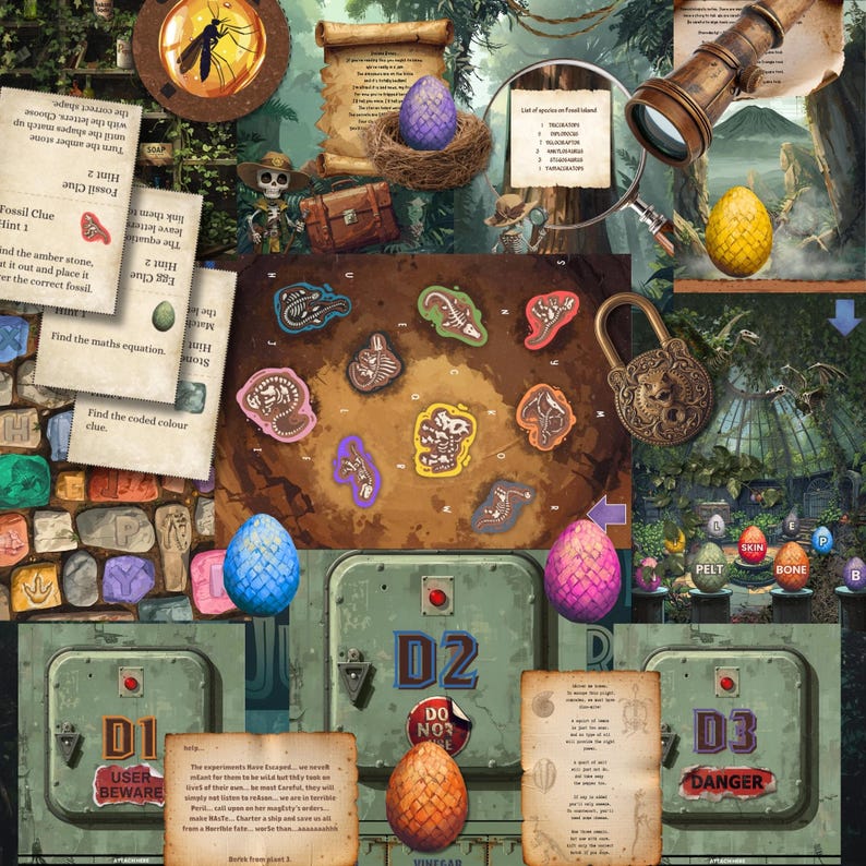 Dinosaur Escape Room - *indiana Bones! Printable Escape Room Kit ...