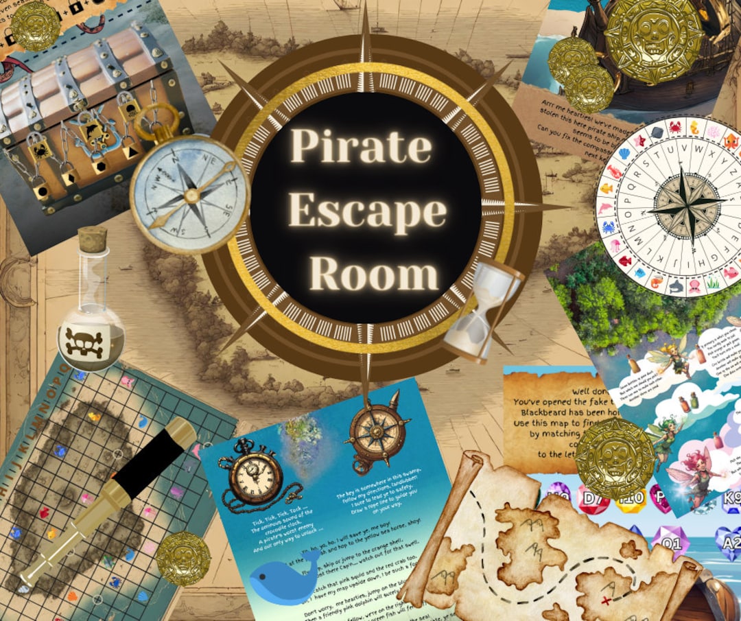 Pirate Escape Room Puzzle, Pirate Birthday Party Treasure Hunt ...