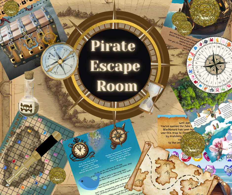 Pirate Escape Room Puzzle, Pirate Birthday Party Treasure Hunt ...