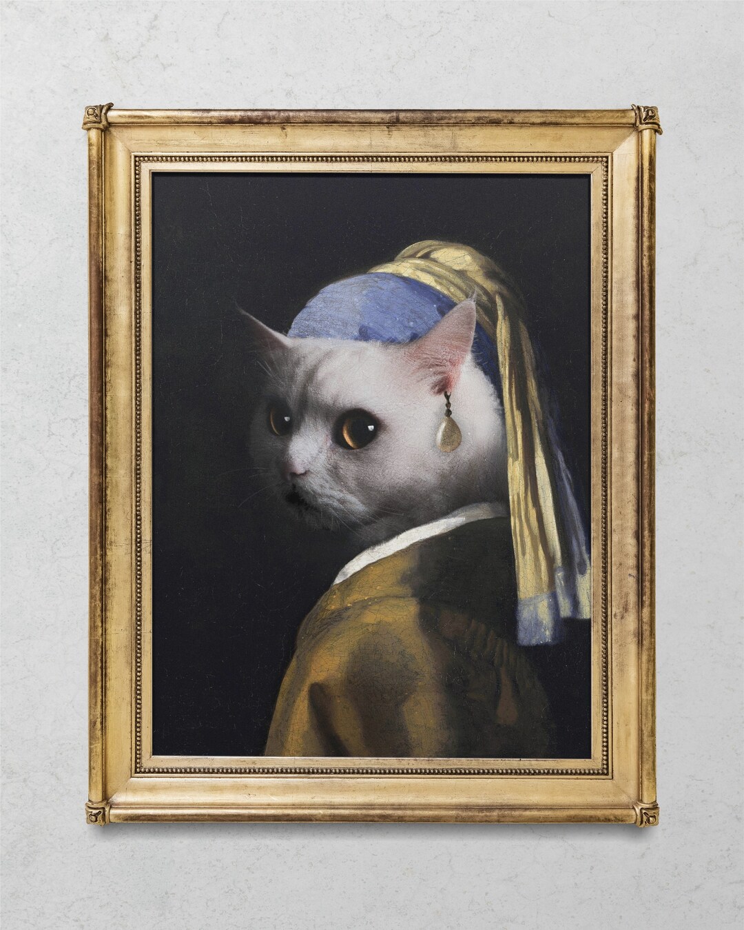 Girl With a Pearl Earring, Johannes Vermeer, Altered Classic Art With a ...