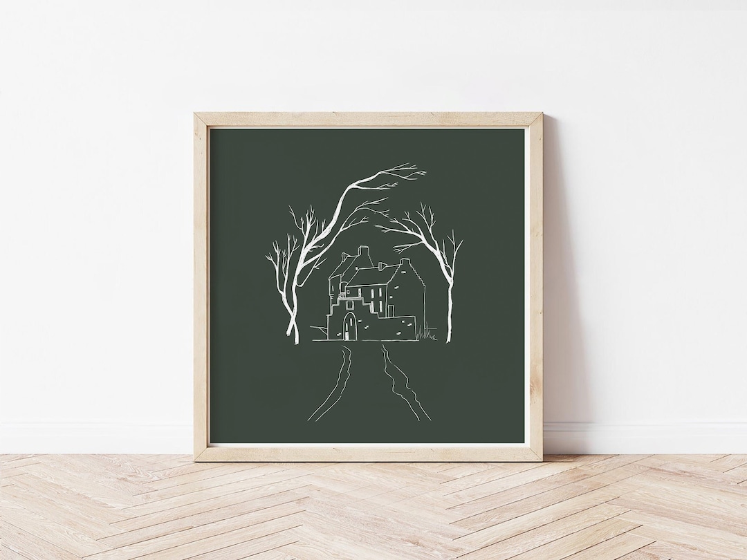 Personalised Lallybroch Castle Print, Forest Green Midhope Castle Wall ...