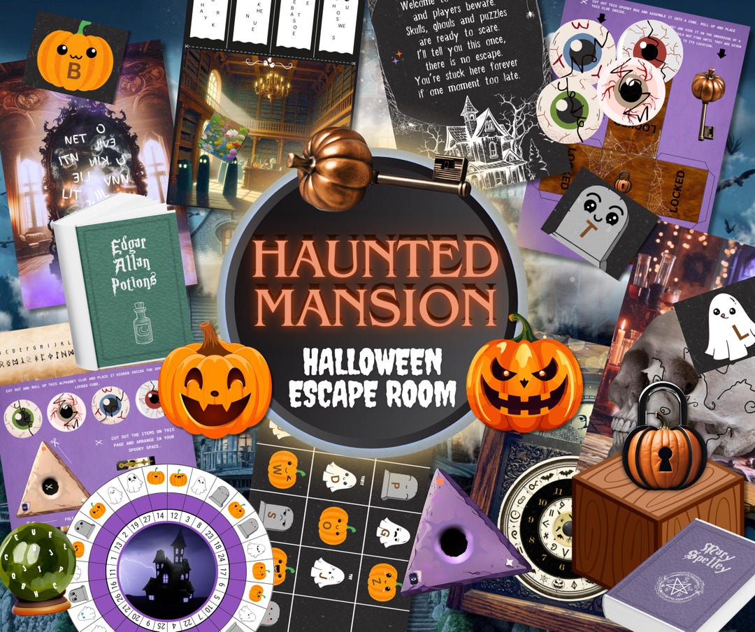 Halloween Escape Room, Haunted Mansion Puzzle, Printable Escape Room ...