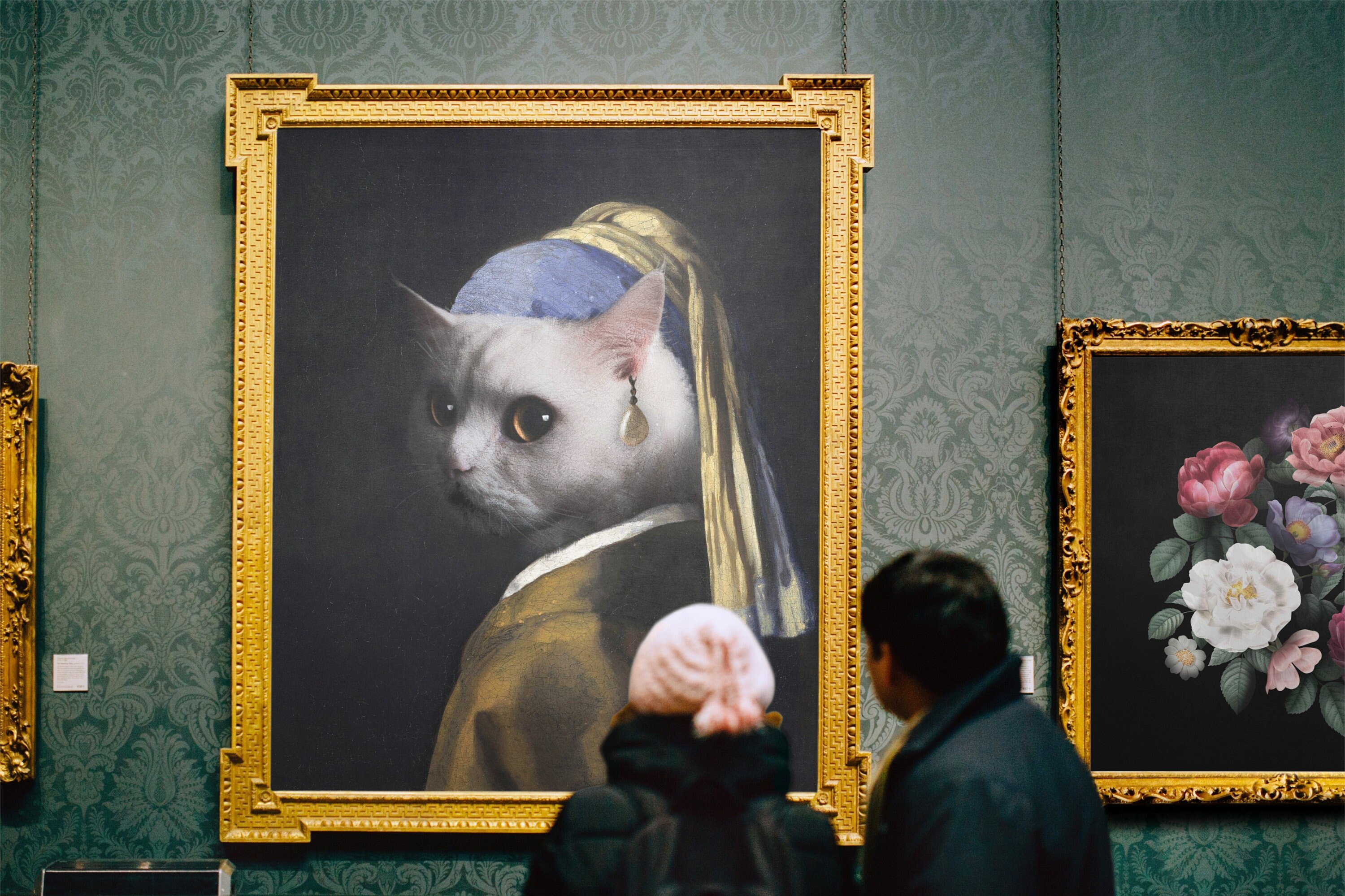 Girl With a Pearl Earring, Johannes Vermeer, Altered Classic Art With a ...