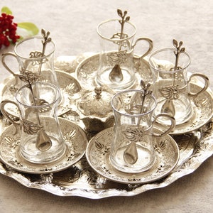 Vintage Turkish Tea Set, Tea Cup, Tea Set, Traditional Ottoman Tea Set ...
