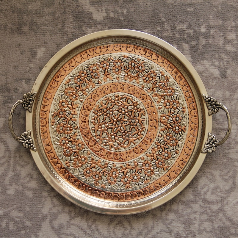 Round Metal Tray - Etsy