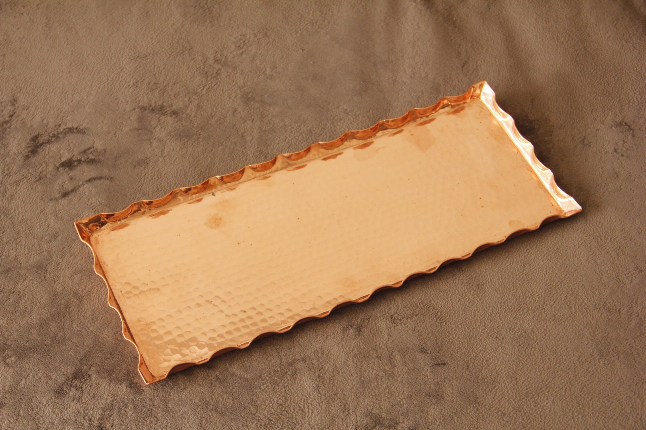 Handmade Copper Serving Tray Hand Hammered Rectangular Tray - Etsy