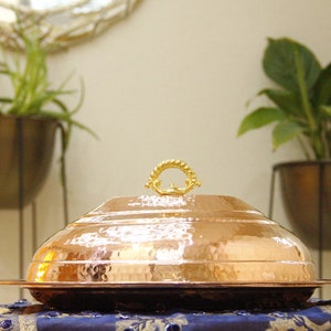 Handmade Copper Serving Plate, Copper Plate With Lid, Decorative Plates ...
