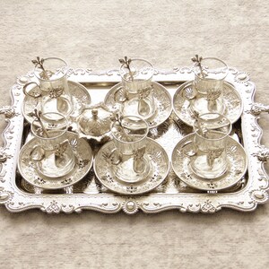 Vintage Turkish Tea Set, Tea Cup, Tea Set, Traditional Ottoman Tea Set ...