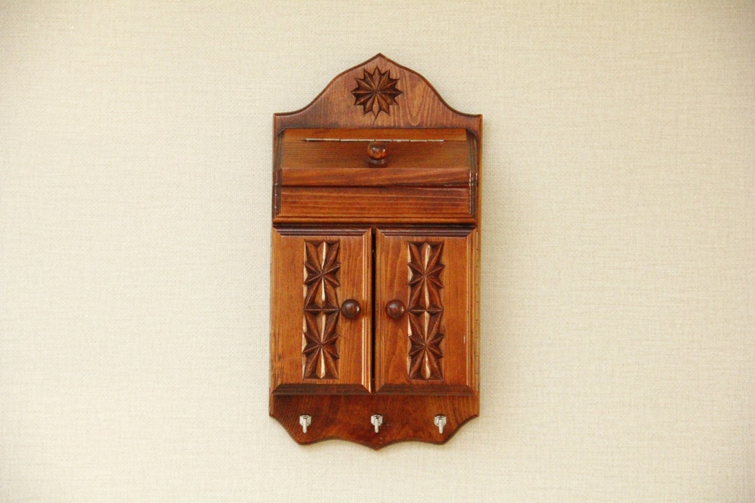 Handmade Key Cabinet, Wooden Key Box, Wooden Key Holder, Key Storage ...