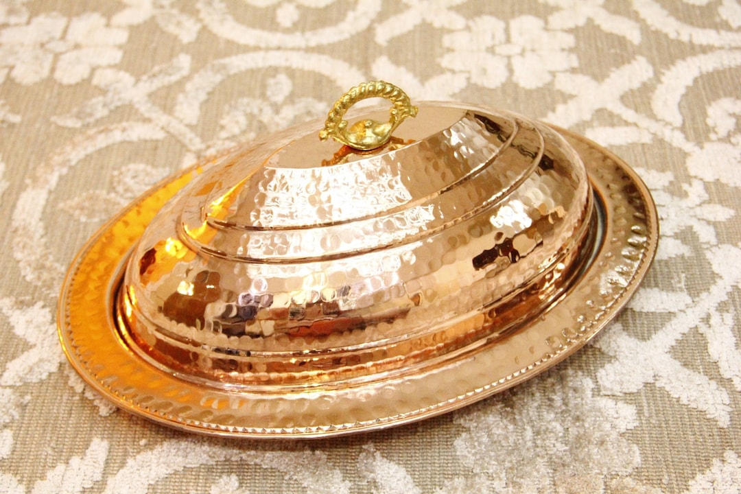 Handmade Copper Serving Plate, Copper Plate With Lid, Decorative Plates ...