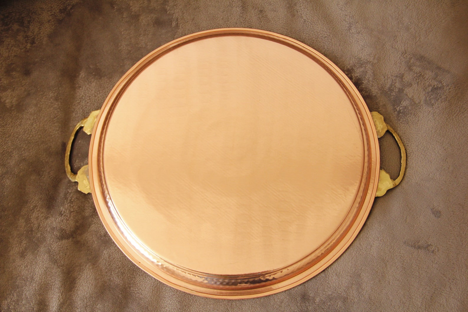 Handmade Copper Serving Tray Round Tray Large Tray Vintage - Etsy