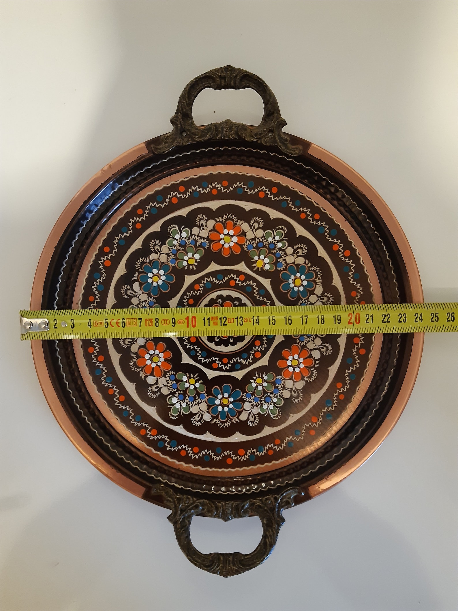 Handmade Copper Serving Tray Round Tray Large Tray Vintage - Etsy