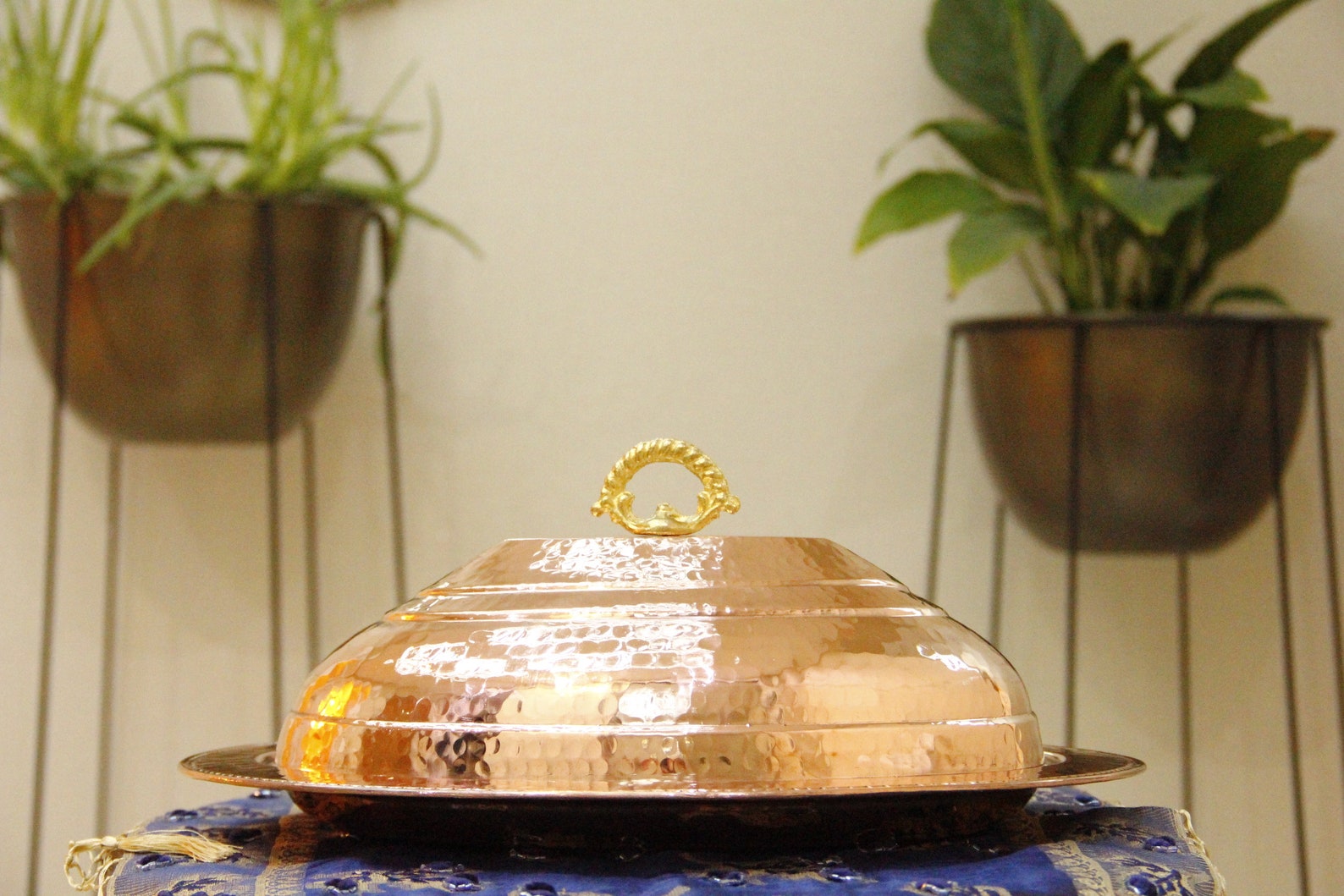 Handmade Copper Serving Plate, Copper Plate With Lid, Decorative Plates ...
