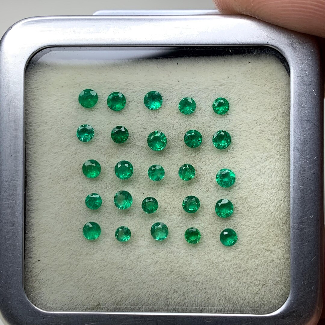Natural Zambian Emerald Round Step Cut Loose Gemstones Lot ||size - 2× ...