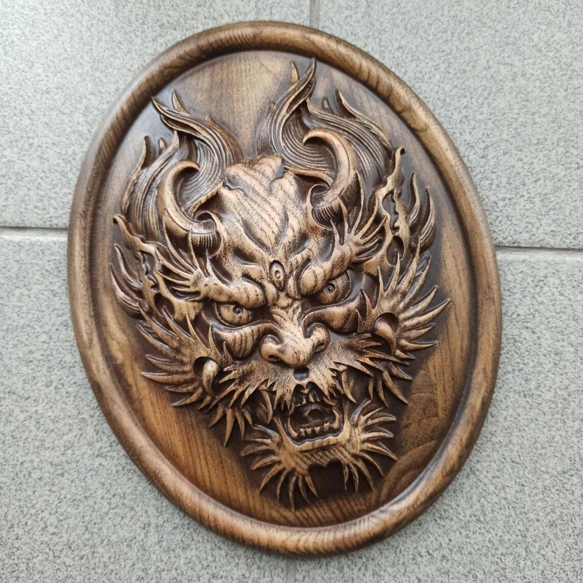 Picture Demon Wood Carving Wall Art Picture Wall Hangings - Etsy
