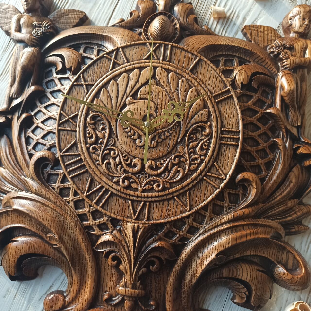 Clock With Angels Wood Carving Clocks for Wall Wall Decor - Etsy