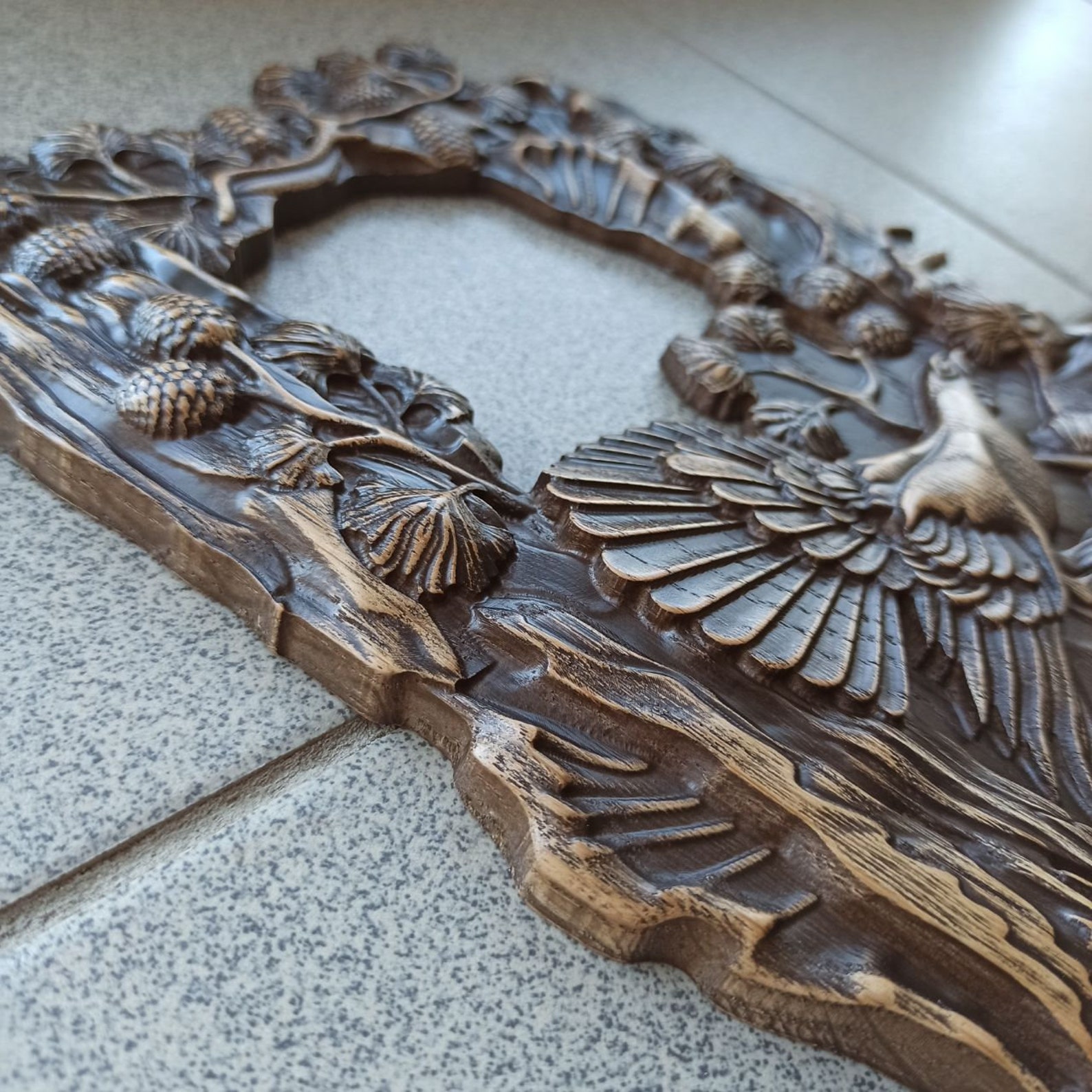 Bas-relief Capercaillie Wood Carving Bas Relief Wood Wall - Etsy