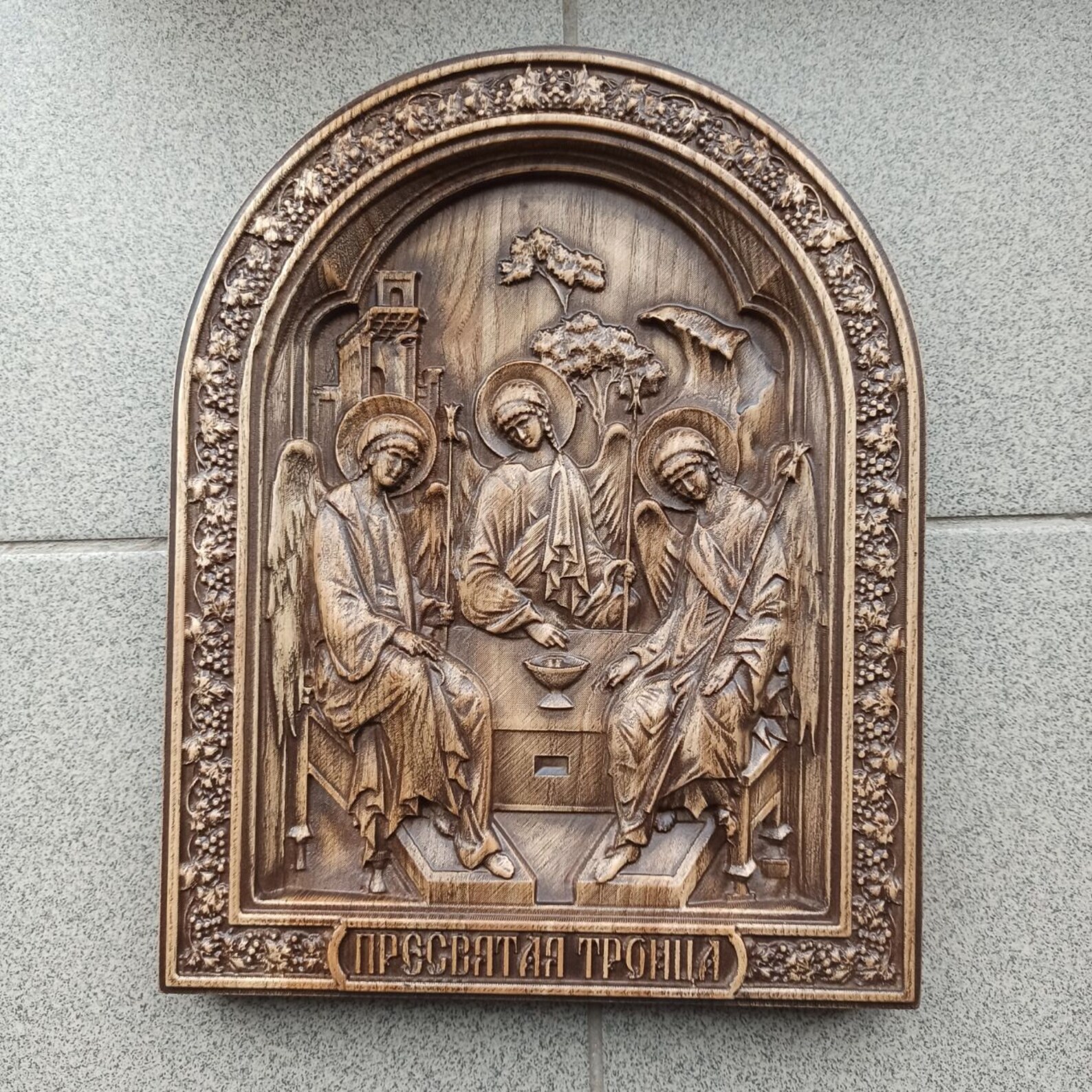 Holy Trinity Wooden Carved holy Trinity Orthodox - Etsy
