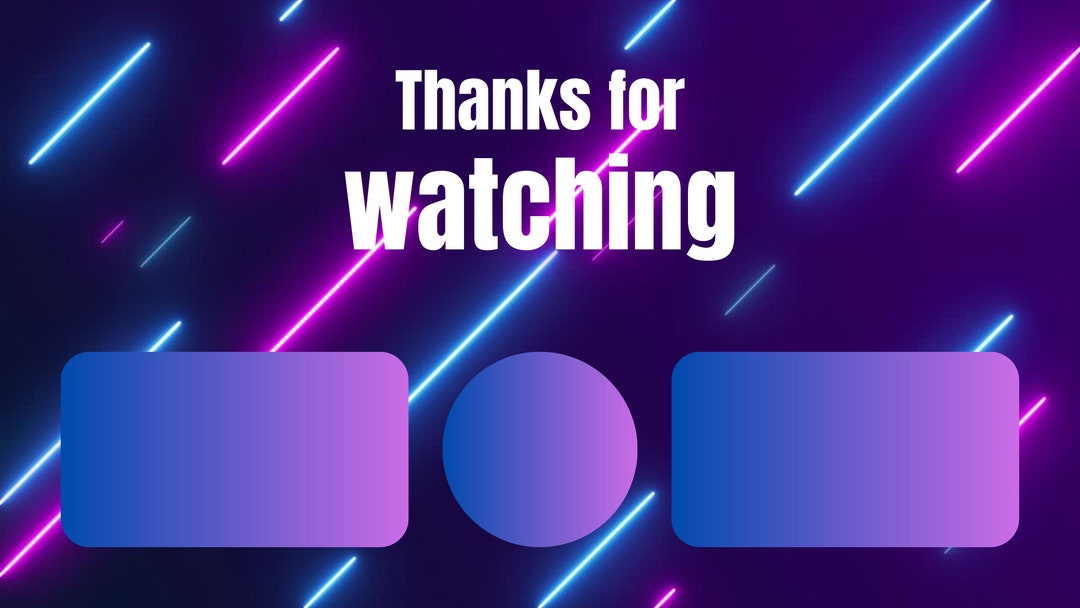Purple Neon Thanks for Watching Outro / Youtube / Twitch / End Screen ...