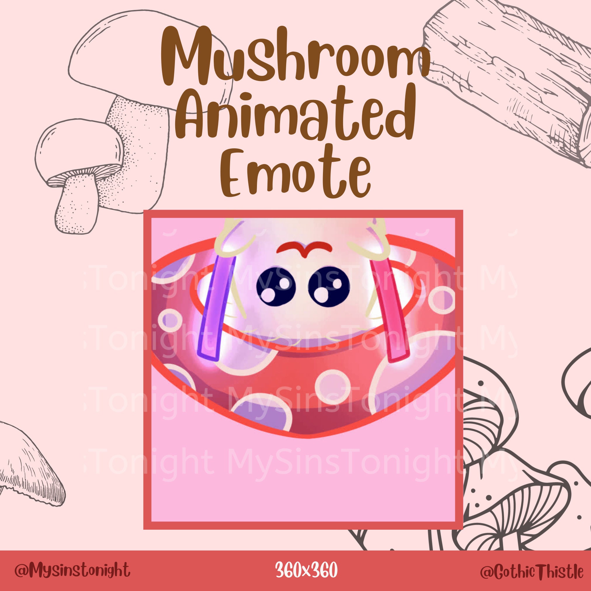 Mushroom Animated Emote for Twitch, Discord, and Youtube - Etsy