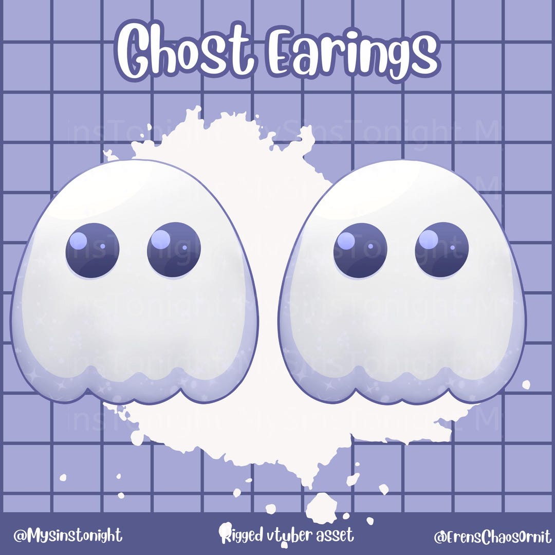 Vtuber Asset Rigged Ghost Earrings – Vtube Studio Live2d Halloween Asset - Etsy