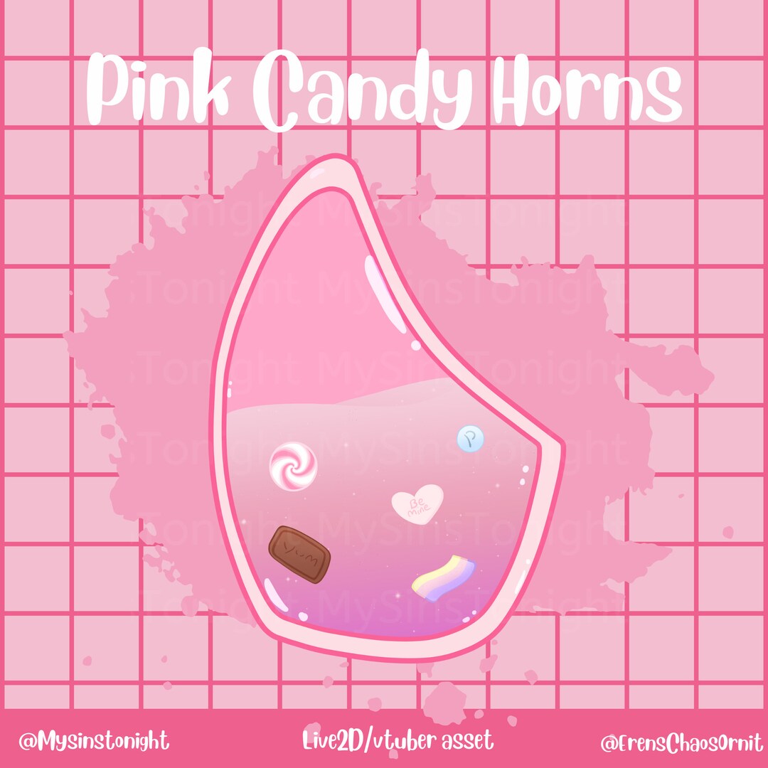 Pink Candy Horns - Animated Vtuber Asset (vtube Studio) for Twitch ...