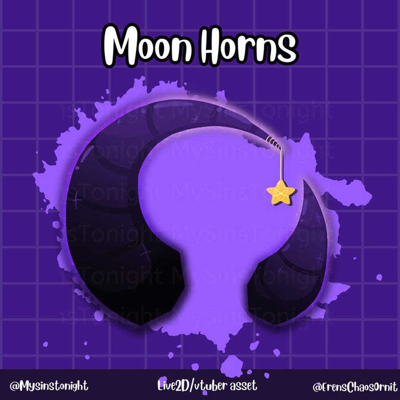 Moon Horns With Star Charm – Rigged Vtuber Accessory | Celestial Live2d ...
