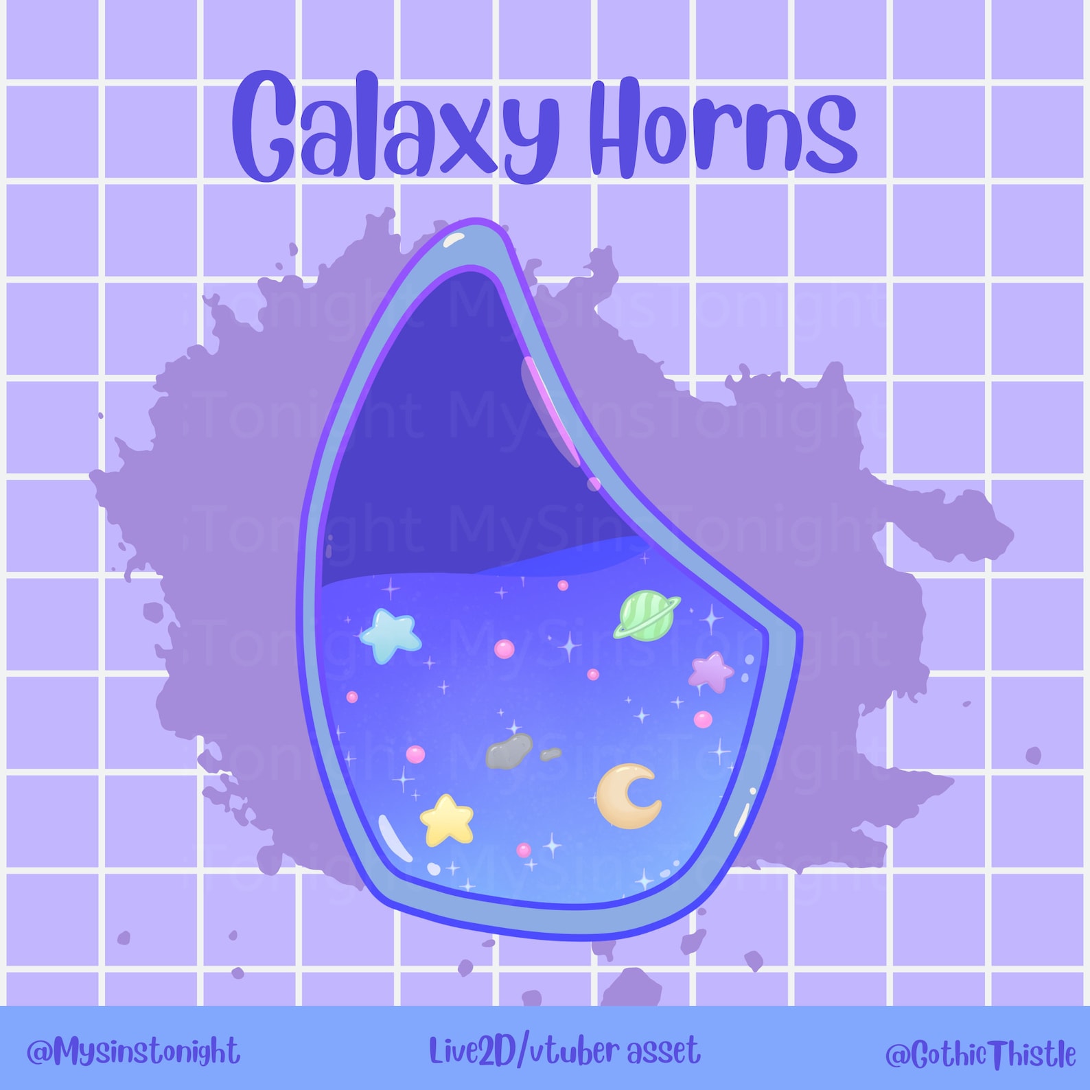 Galaxy Horns Animated Vtuber Asset vtube Studio for - Etsy