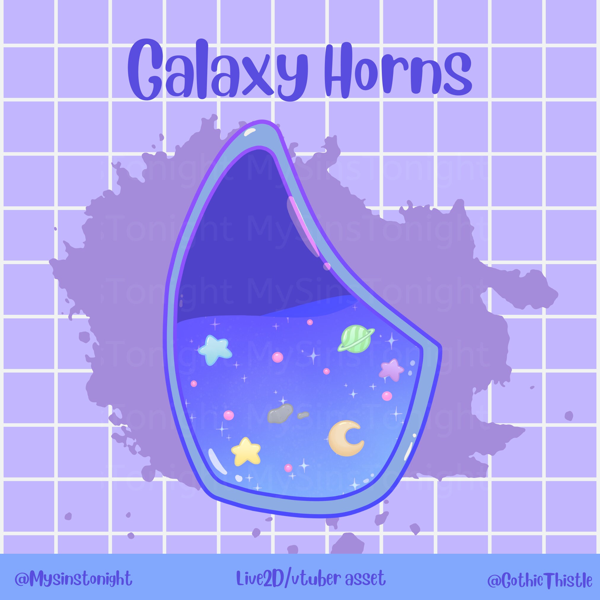 Galaxy Horns Animated Vtuber Asset vtube Studio for Twitch, Youtube ...