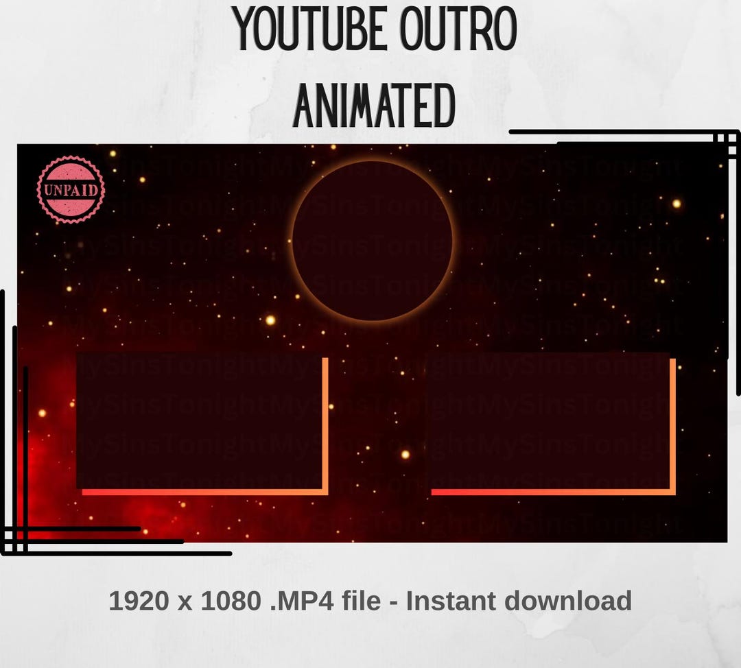 Red Youtube Outro / Youtube / Twitch / End Screen - Etsy
