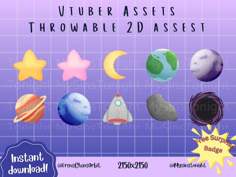 Galaxy Throwable Vtuber Asset – 2D PNG for T.I.T.S. Stream Interactions ...