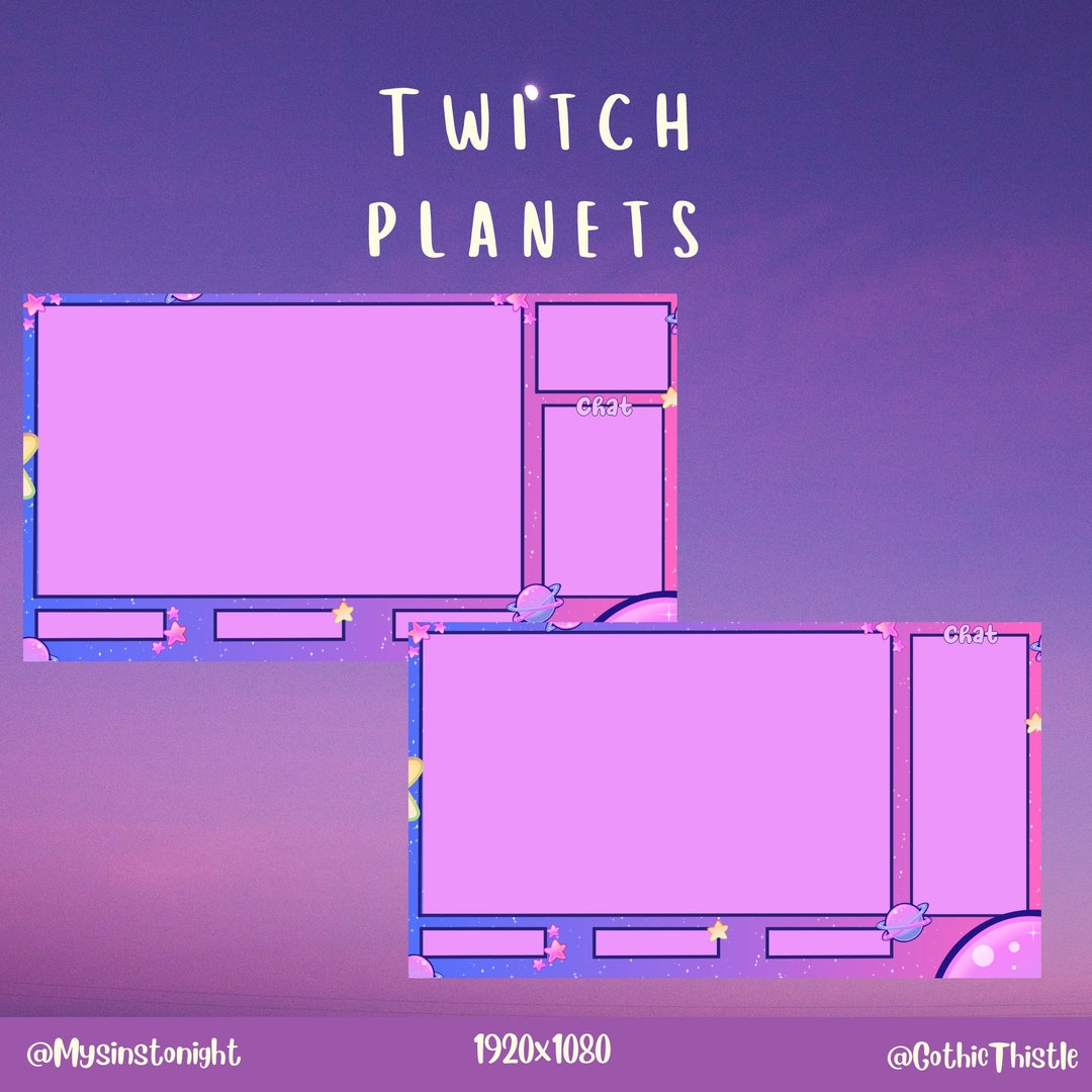 Twitch Space Package / Sub Badges / Kawaii / Planets / Stars / Overlay ...