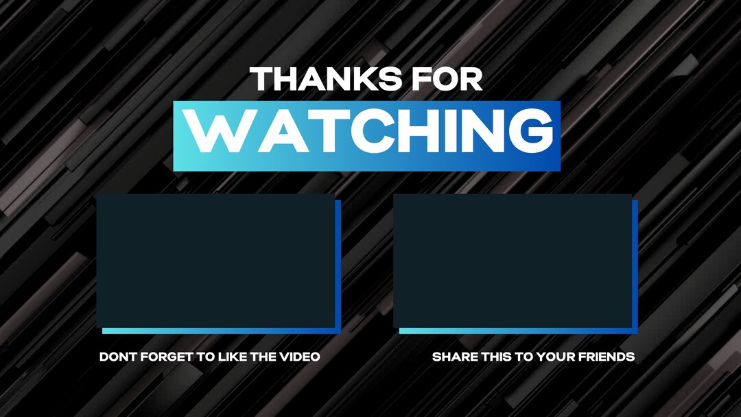 Blue Neon Thanks for Watching Outro / Youtube / Twitch / End Screen - Etsy