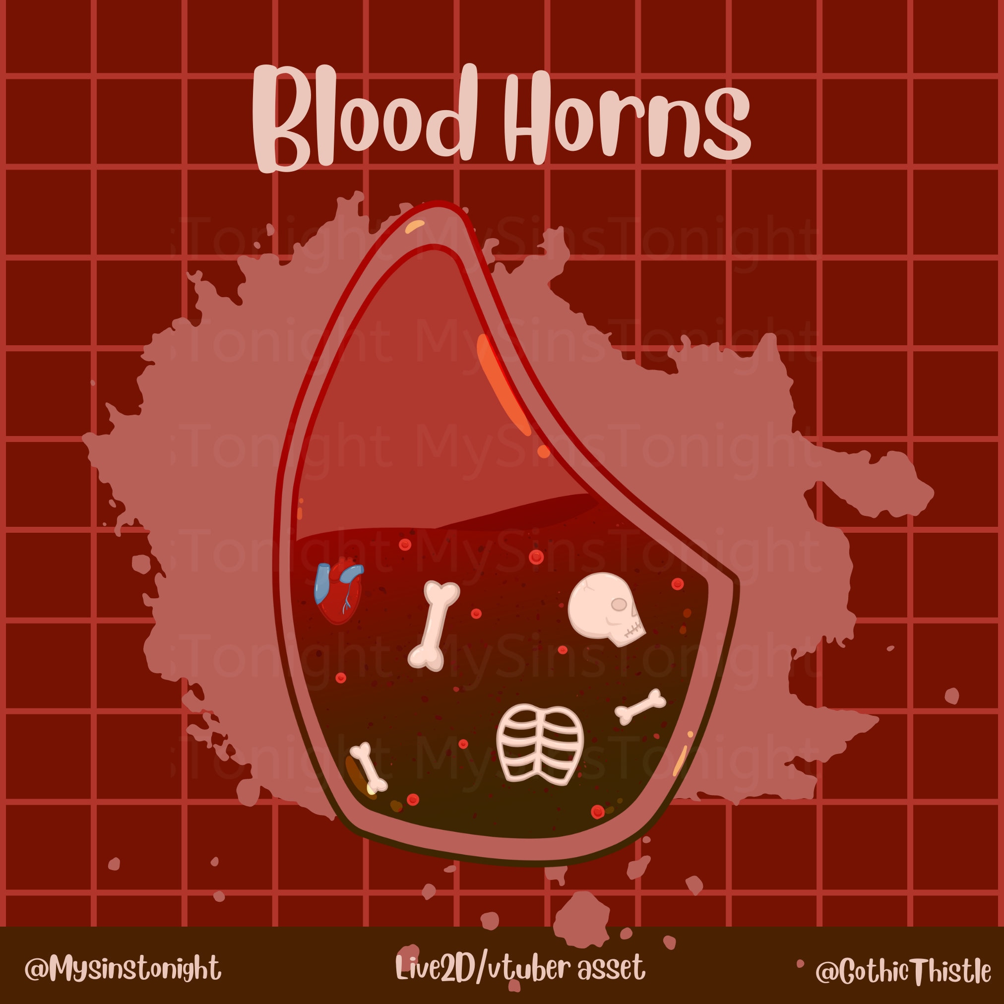Blood Horns - Animated Vtuber Asset (vtube Studio) for Twitch, Youtube ...