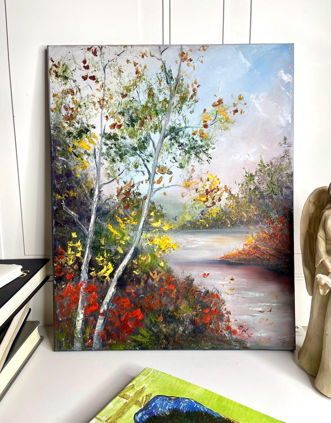 Falling Leaves Painting Autumn Landscape Original Oil Painting Fall ...