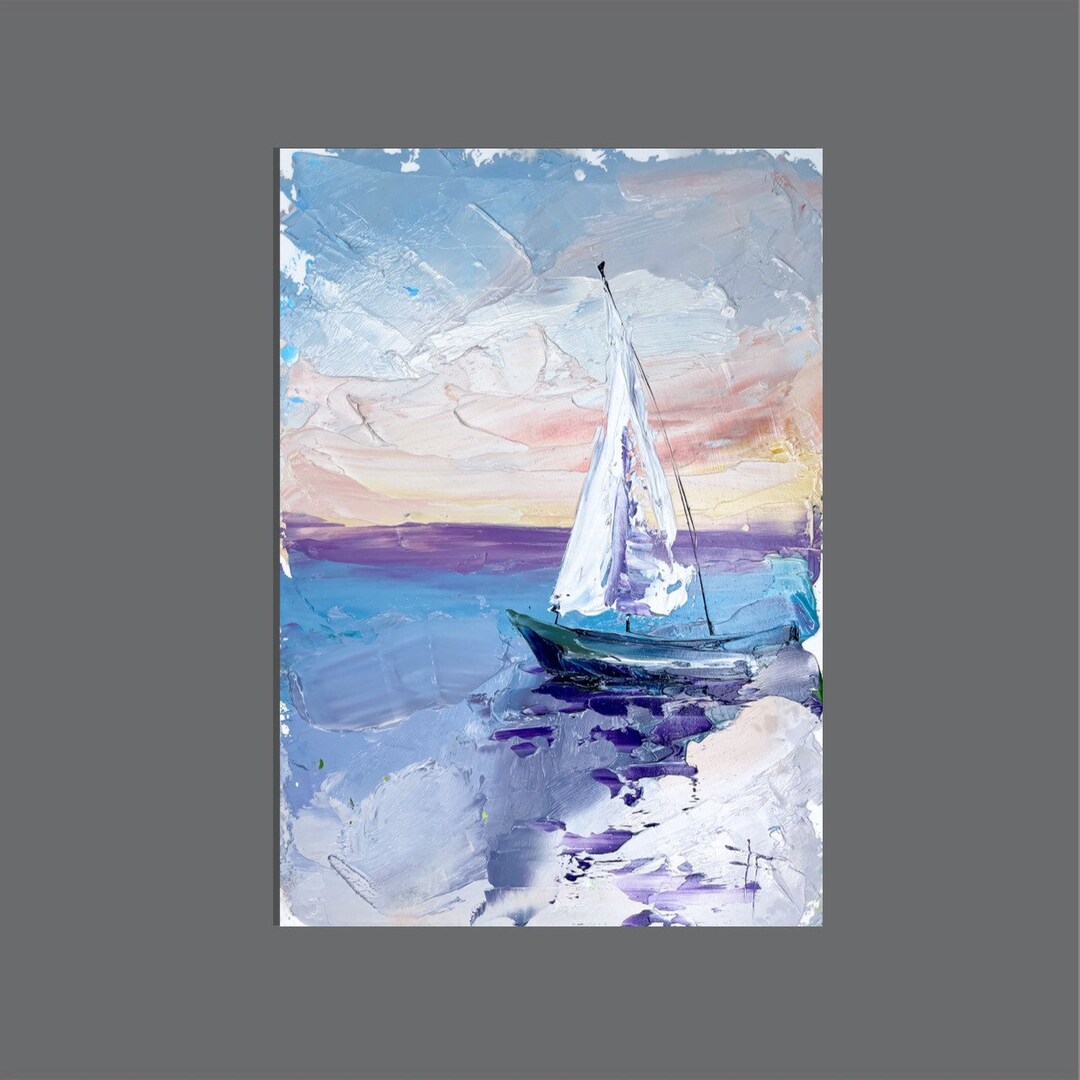Sailboat Painting Original Oil Painting Small Painting Seascape ...