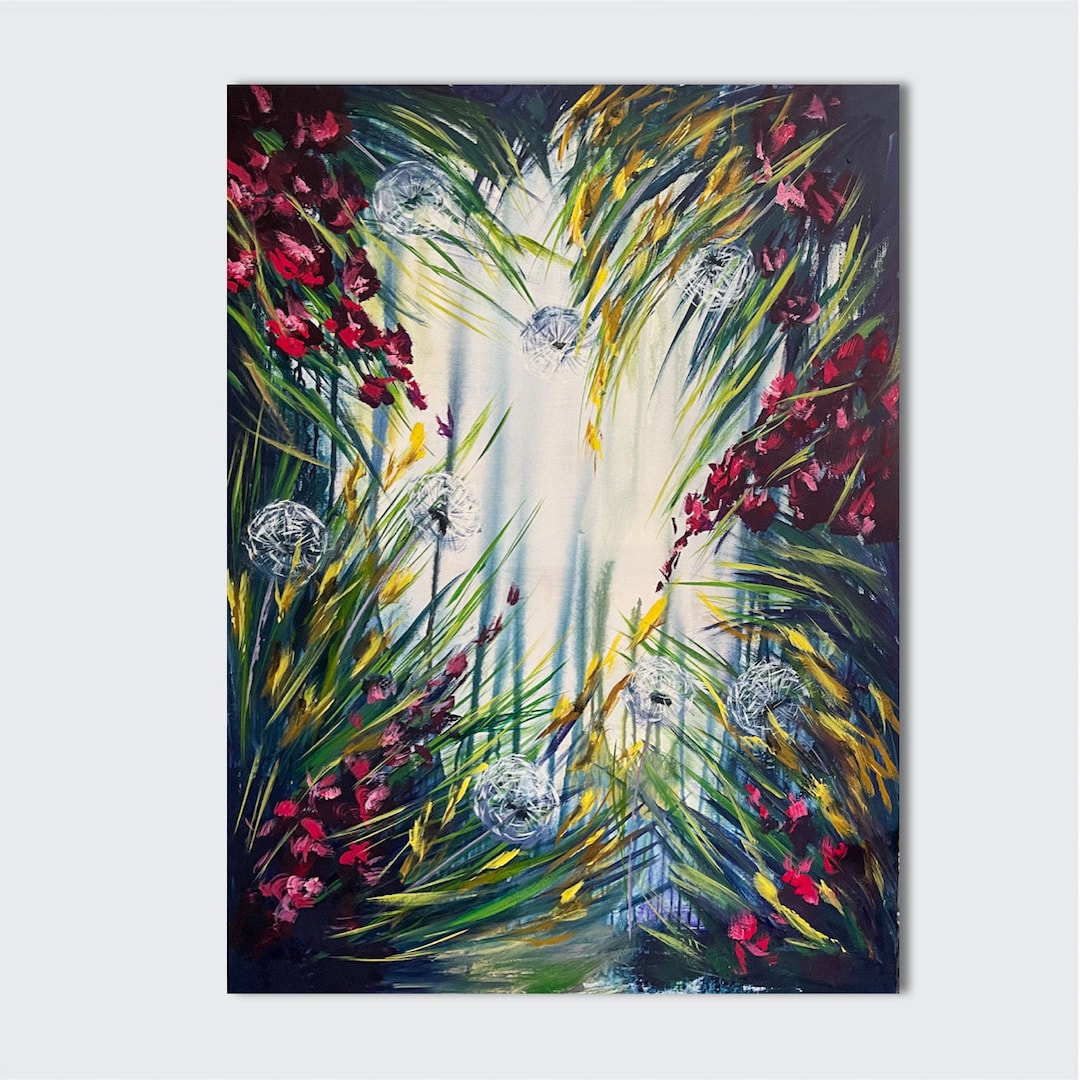 Dandelion Painting Large Painting Abstract Flowers Original Canvas Art ...