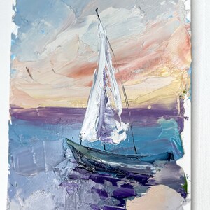 Sailboat Painting Original Oil Painting Small Painting Seascape ...
