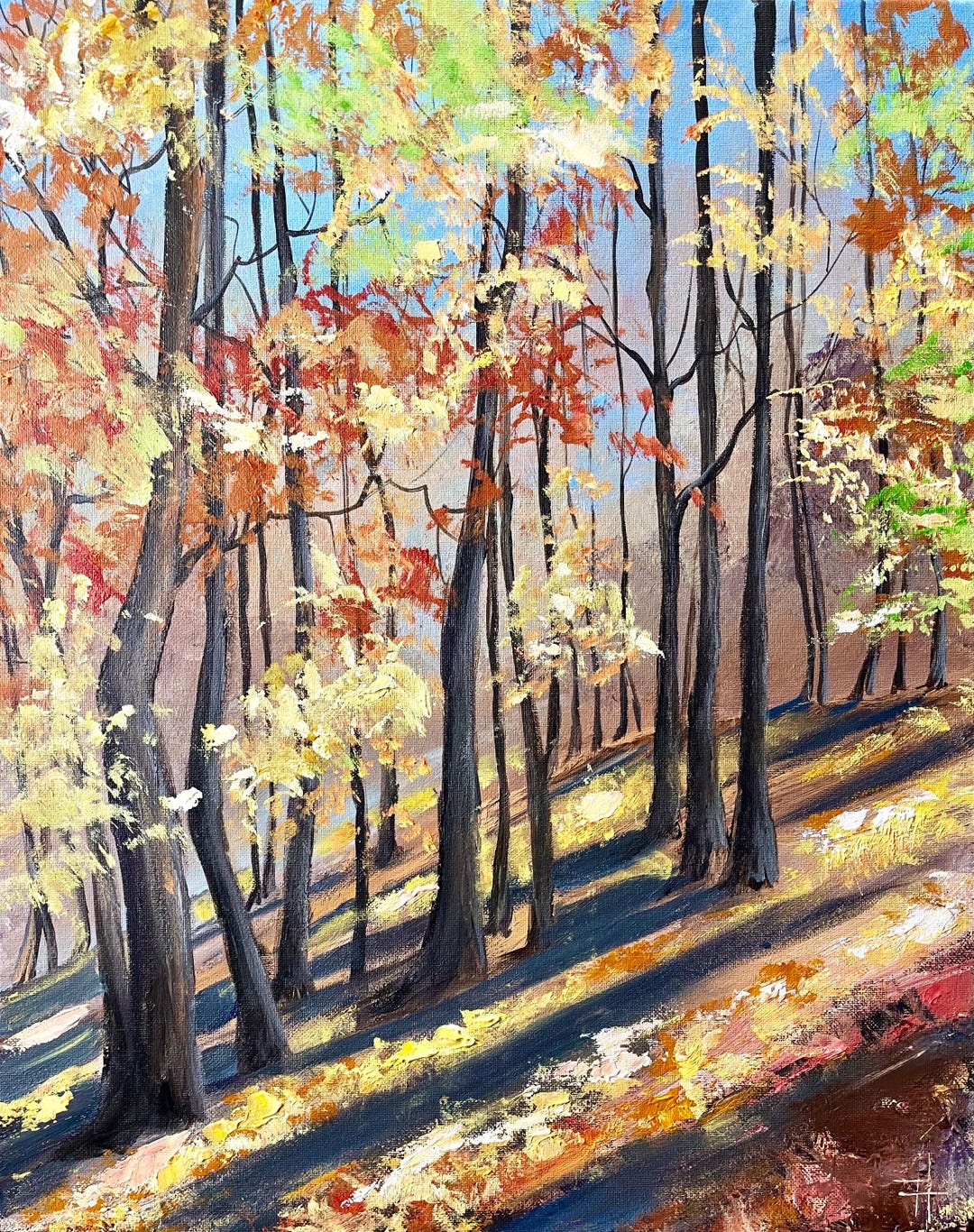 Fall Wall Art Autumn Painting Original Acrylic Painting Autumn ...