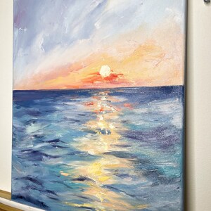 Seascape Painting Original Oil Art Sunset Wall Art Ocean Painting ...