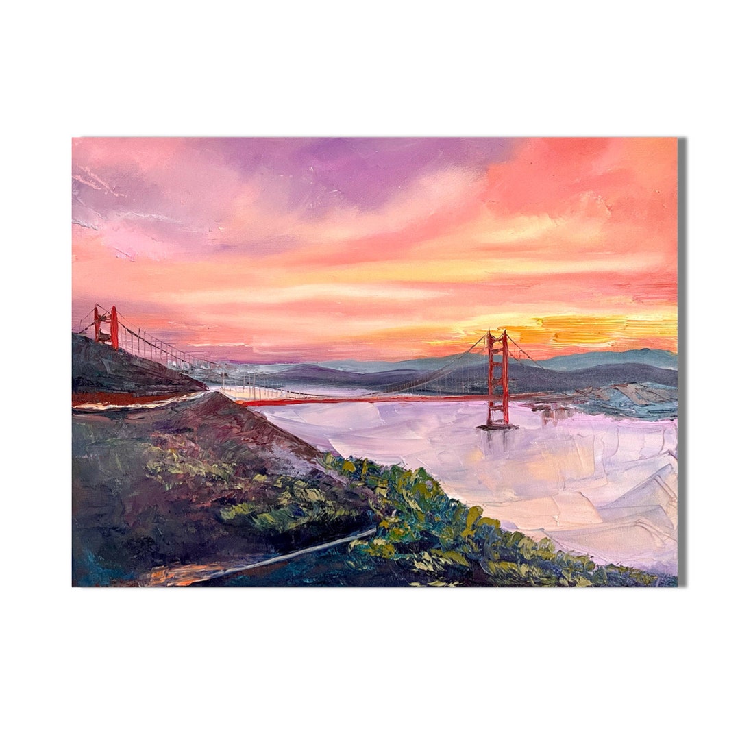Golden Gate Bridge Golden Gate Painting Original Oil Painting - Etsy