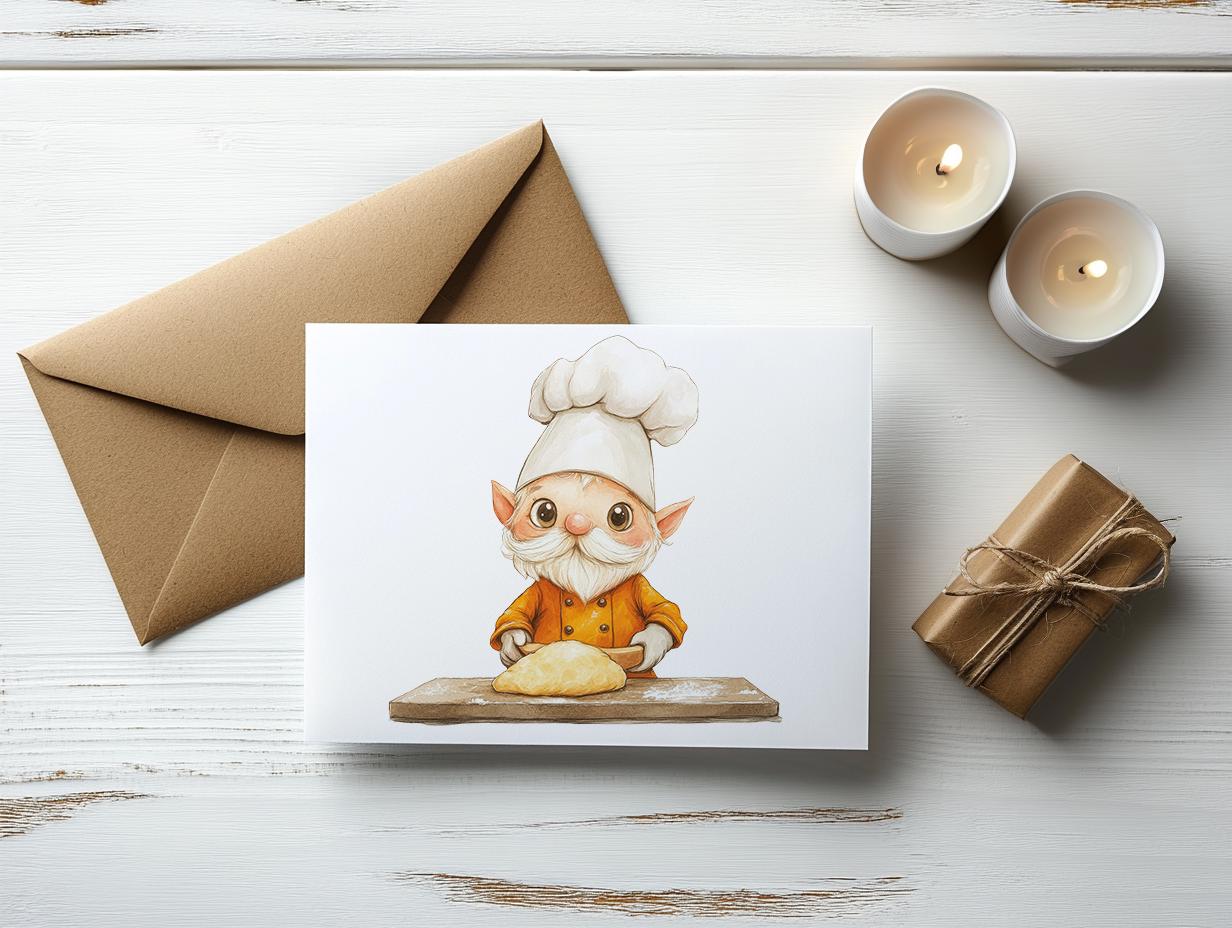 Chef Gnome Clipart - 24 PNG Watercolor Dwarf Cooking, Food-themed ...