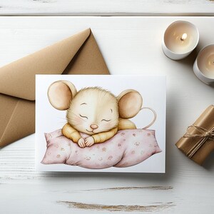 Pink Mouse Nursery Watercolor Clipart - 24 PNG Cute Fairy Animals Decor ...