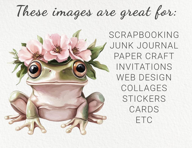 Pink Frog Nursery Watercolor Clipart - 24 PNG Cute Frog in a Crown ...