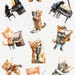 Cat Musician Watercolor Clipart - 24 PNG Cat Play Different Musical ...