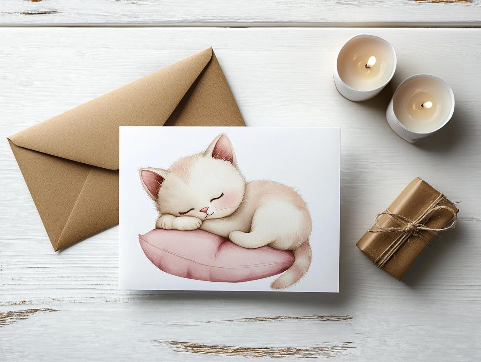 Pink Cat Nursery Watercolor Clipart 24 PNG Cute Fairy Animals Decor ...