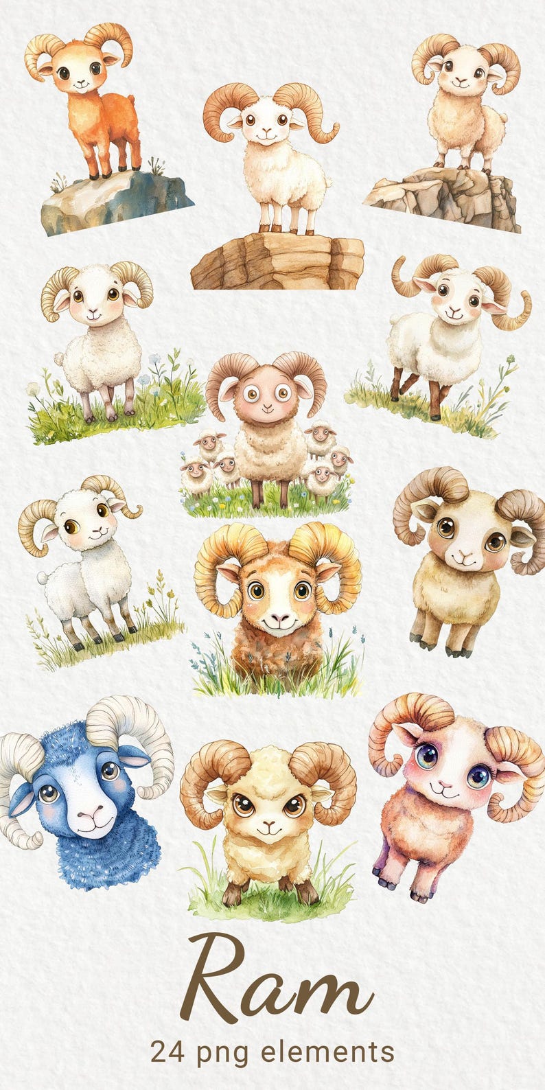 Ram Clipart, Baby Ram Clipart, Baby Sheep Clipart, Lamb Clipart - 24 ...