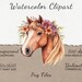 Horse Watercolor Clipart - 24 PNG Cute Animal Clip Art, Farm Animals ...